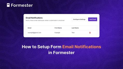 how to setup form email notifications in formester youtube
