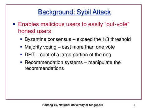 Ppt Defending Against Sybil Attacks Via Social Networks Powerpoint Presentation Id 251072