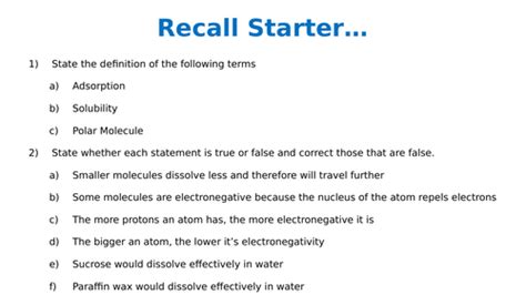Aim C Chromatography Unit Of Work Teaching Resources