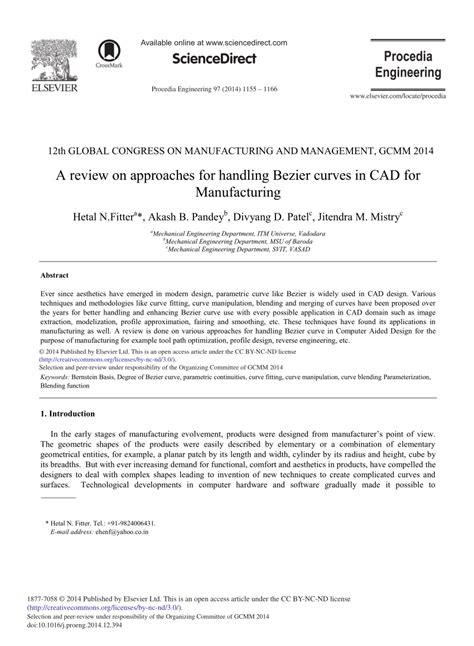 Pdf A Review On Approaches For Handling Bezier Curves In Cad For