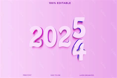 Happy New Year 2025 Text Style Effect Free Photoshop Psd File