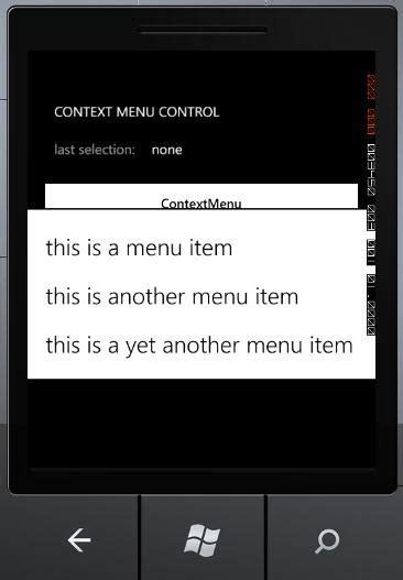 Custom Contextmenu Or Quickaction Dialog Possible In Windows Phone Stack Overflow