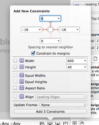 Objective C Constraints And Margins In Xcode 6 Margins Revealing