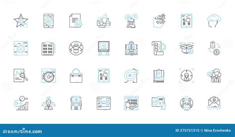 Email Media Linear Icons Set Inbox Compose Send Receive Attachments Drafts Spam Line