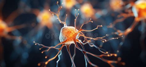 Electronic Image Of Brain Neuronsgenerated By Ai Stock Illustration