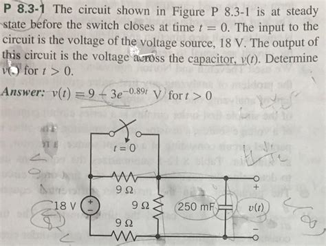 Solved P 8 3 1 The Circuit Shown In Figure P 8 3 1 Is At