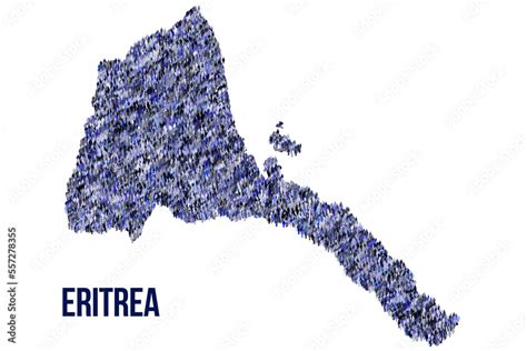 The Map Of The Eritrea Made Of Pictograms Of People Or Stickman Figures The Concept Of