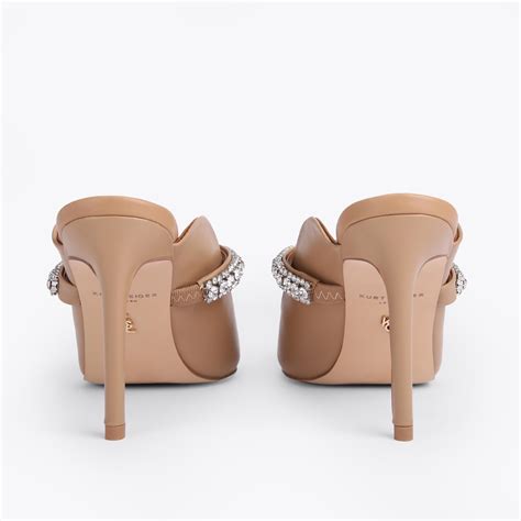Duke Camel Embellished Stiletto Heel Mules By Kurt Geiger London