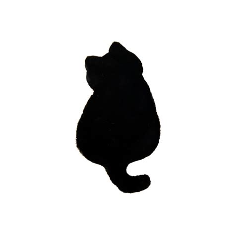 고심 고심 검정 고양이 실루엣 뒤태 러그 발매트 Black Cat 뒷모습 위시버킷