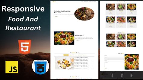 Responsive Restaurant And Food Website Design Using HTML CSS JAVASCRIPT YouTube