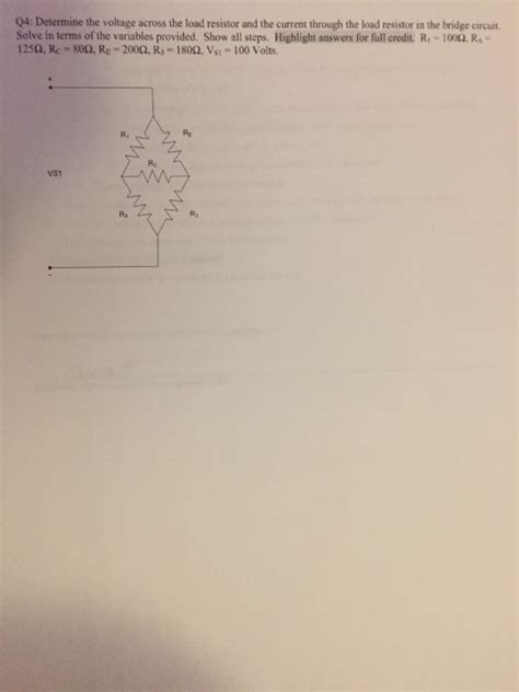 solved 04 determine the voltage across the load resistor