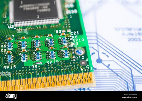 Electronic Computer Circuit Processor Technology Hi Res Stock