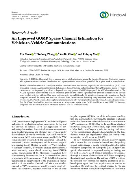 PDF An Improved GOMP Sparse Channel Estimation For Vehicle To Vehicle Communications
