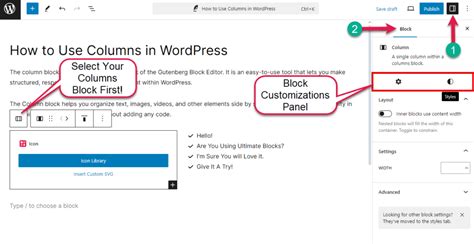 how to use the columns block in wordpress 3 simple steps