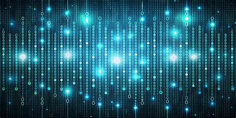 Abstract Digital Binary Code Background With Glowing Lights Binary Code Background Digital