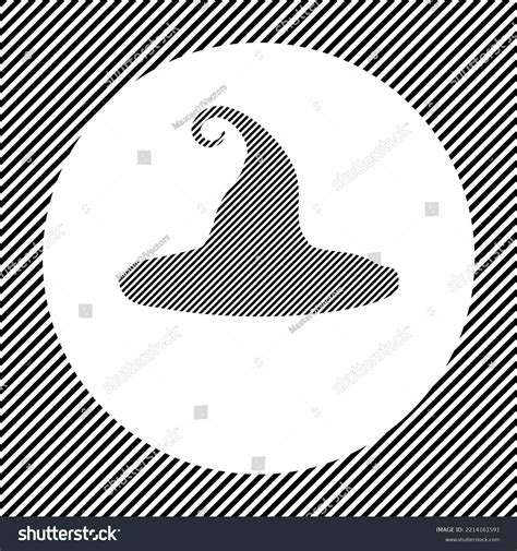 Large Witch Hat Symbol Center Hatch Stock Vector Royalty Free