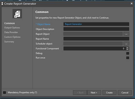creating and using the report generator