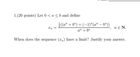 Solved 1 20 Points Let 0 Chegg Com