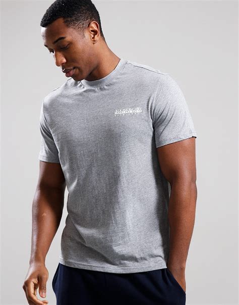 Napapijri S Dati T Shirt Medium Grey Melange Terraces Menswear