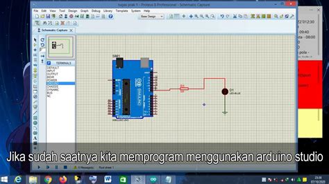 cara menghidupkan led menggunakan proteus youtube