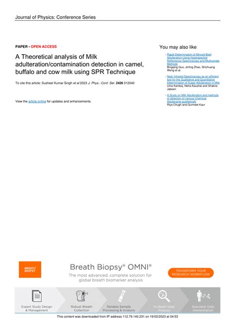 pdf a theoretical analysis of milk adulteration contamination