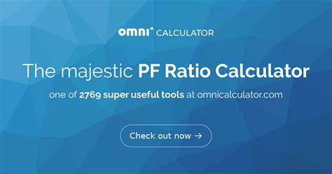 Pf Ratio Calculator