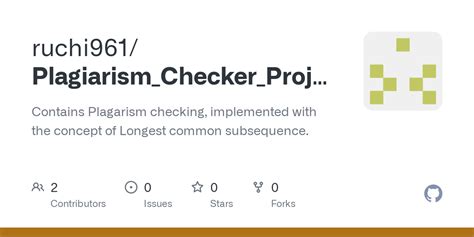GitHub Ruchi Plagiarism Checker Project Contains Plagarism Checking Implemented With The