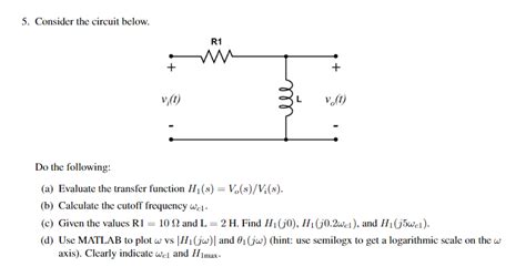 Solved 5 Consider The Circuit Below R1 21 V10 Do The
