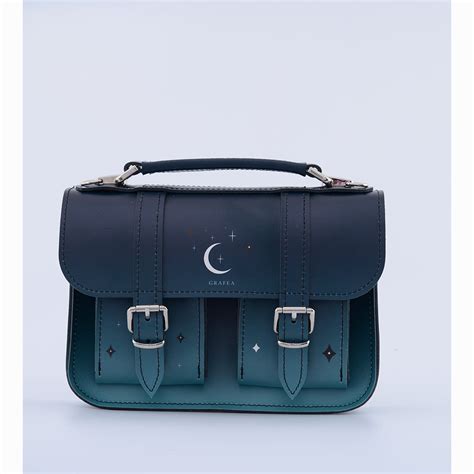 Micro Green Moon Mini Leather Satchel Grafea