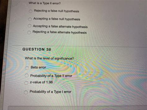 Solved What Is A Type II Error Rejecting A False Null Chegg Com