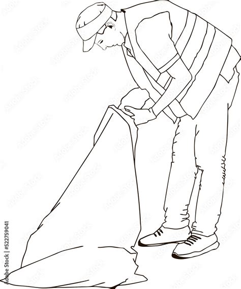 Janitor Puts The Garbage In A Garbage Bag For Separation Scavenger Loading Waste To Reduce