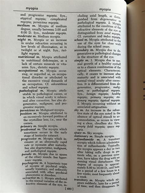 Dictionary Of Visual Science On Myopia R Myopia