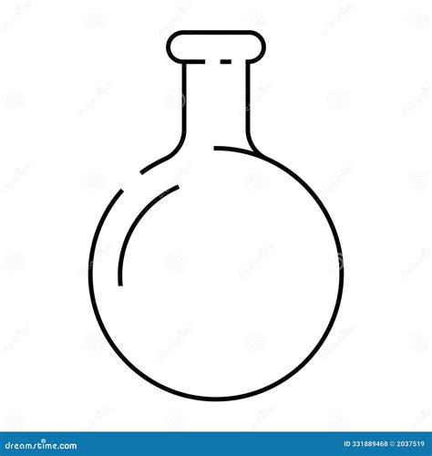 The Round Bottomed Flask Flat And Isometric 3d Outline Icon Set