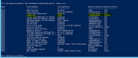 Enabling Jumbo Frames On Windows Server 2012 R2 Using Powershell And On
