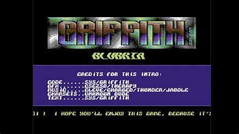 C64 Crack Intro 1995 Griffith Intro Youtube