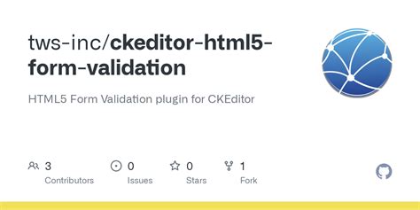 Github Tws Incckeditor Html5 Form Validation Html5 Form Validation