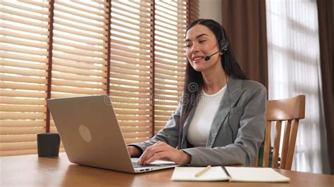 Female Call Center Operator Or Customer Service Helpdesk Staff Blithe Stock Video Video Of