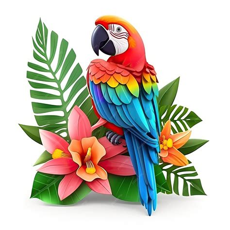 Premium Photo Colorful Birds On A Solid Background