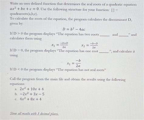 Solved Write An User Defined Function That Determines The