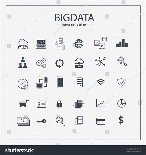 Big Data Icon Set Data Analytics 스톡 벡터 사용료 없음 639635743 Shutterstock
