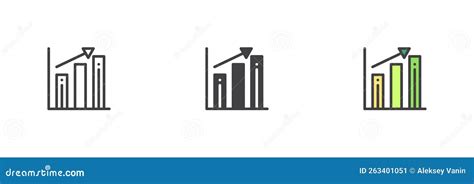 Graph Growing Up Different Style Icon Set Stock Vector Illustration