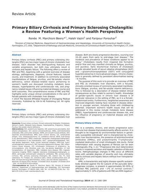 Pdf Primary Biliary Cirrhosis And Primary Sclerosing Cholangitis A Review Featuring A Womens