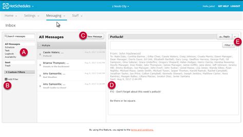Hs Messaging Tab Overview Fourth And Hotschedules Customer Success Portal