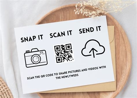 Wedding Photo Sharing Qr Code Sign Template Snap It Scan It Send It