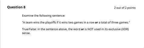 Solved Question Out Of Points Examine The Following Chegg
