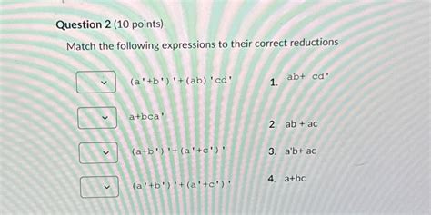 solved question 2 10 ﻿points match the following
