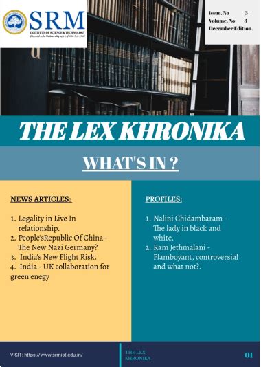 Newsletter Department Of Law Srmist