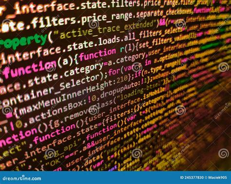 Php Development Software Site Code Close Up Of Random Computer Code Comprised Of Numbers And