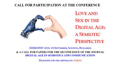Cfp Love And Sex In The Digital Age A Semiotic Perspective Iass Ais