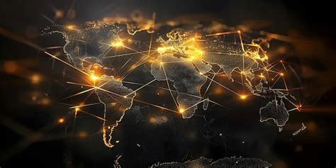 Premium Photo Abstract World Map Symbolizes Global Data Flow Cyber